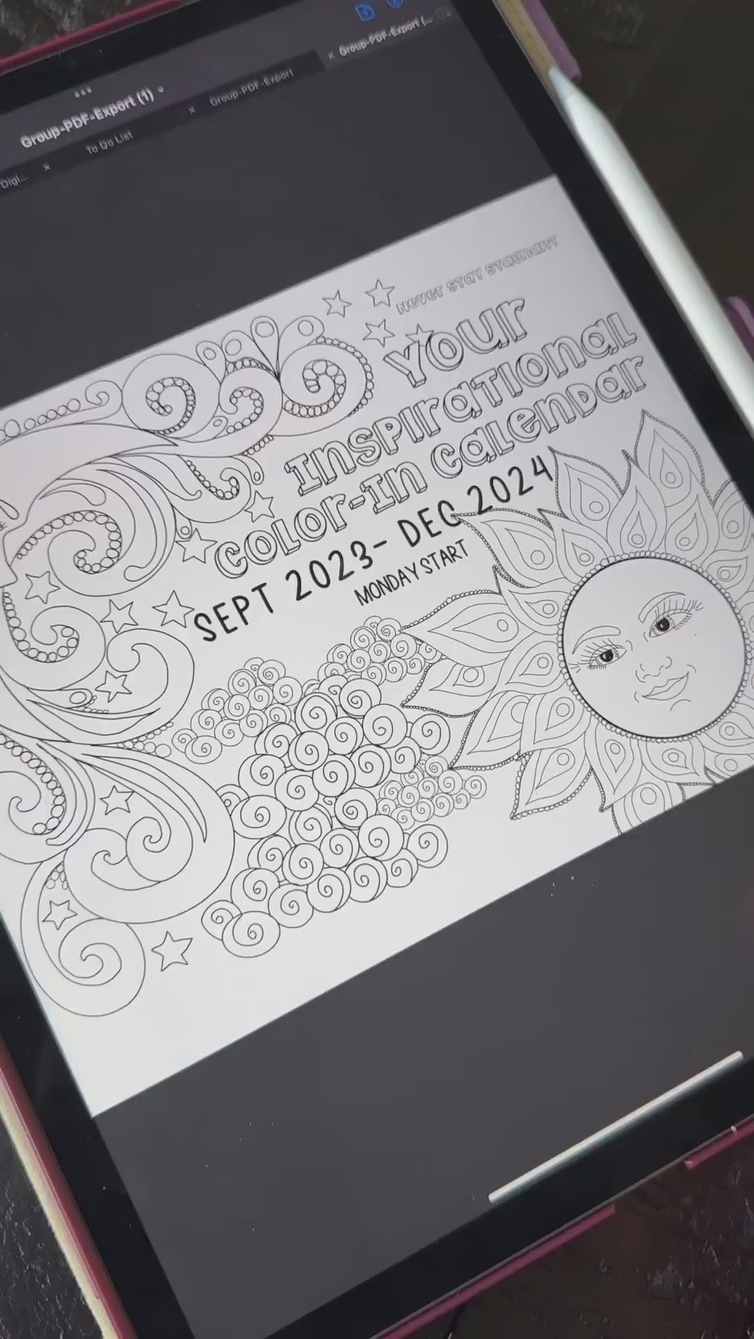 Your Inspirational Color-In Calendar – Never Stay Stagnant